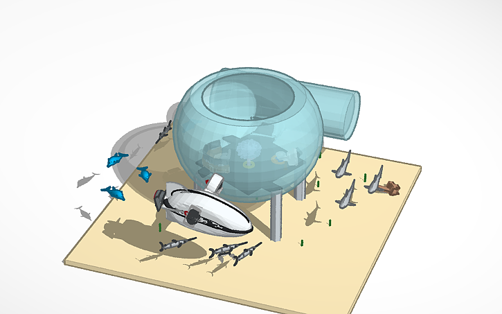 3D design submarine base | Tinkercad