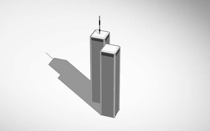3D design 9/11 Twin Towers Memorial - Tinkercad