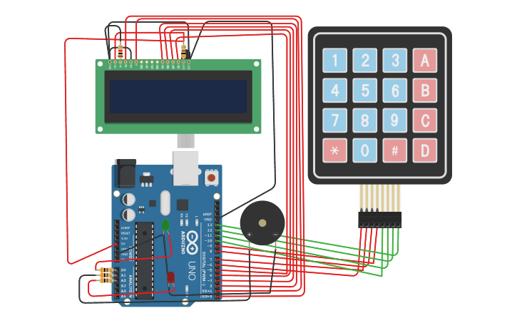Circuit design Security Lock System - Tinkercad