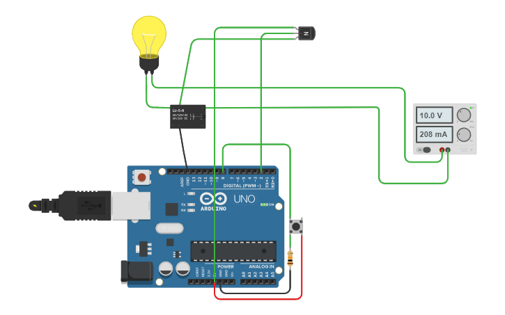 Circuit Design Arduino Relay Button Npn Control Tinkercad