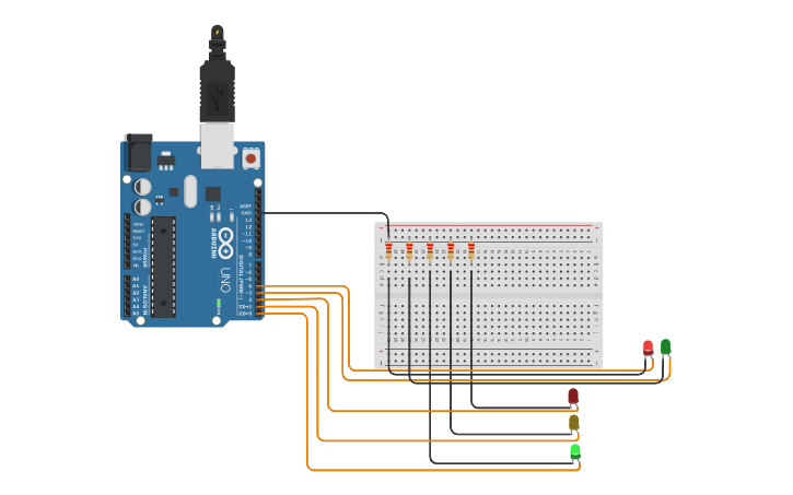 Circuit Design Circuito Semáforo Veículo E Pedestre Tinkercad 