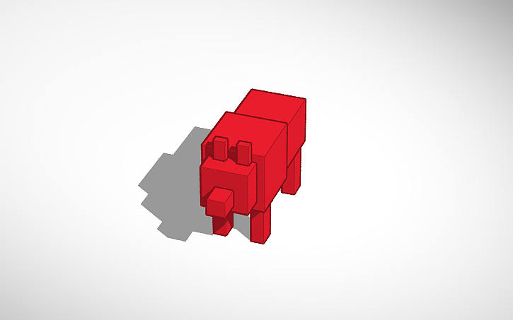 3D design Minecraft Wolf - Tinkercad