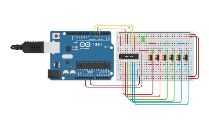 Circuit design 64 State RGB LED Using Shift Register - 74HC595 ...