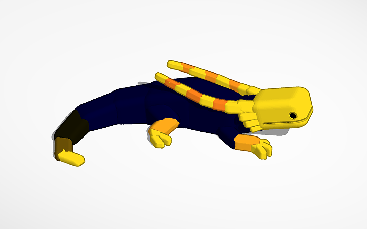 3D design yellow rain world lizard - Tinkercad