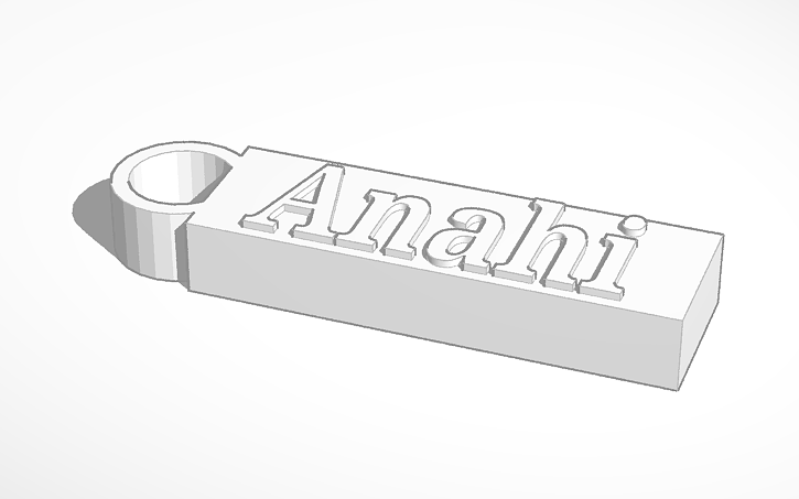 3D design Anahi - Name Tag (8t) - Tinkercad