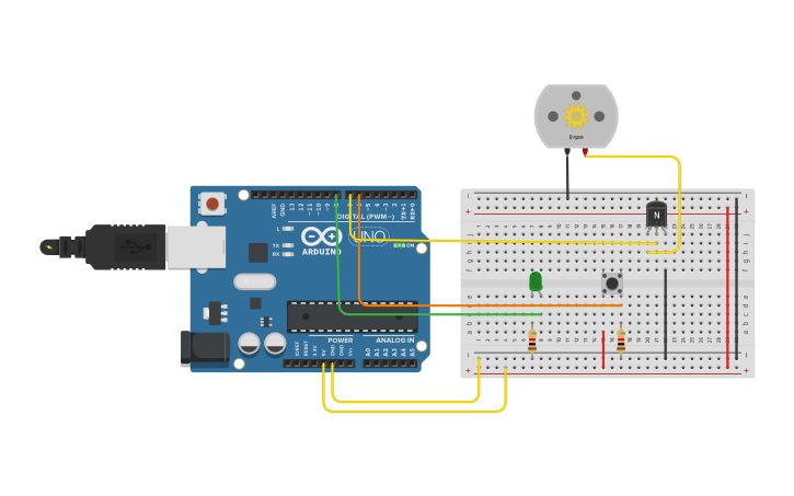 Circuit design motor cc - Tinkercad