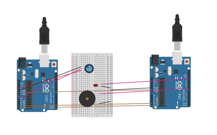 Circuit design Rx/Tx Stimulation - Tinkercad