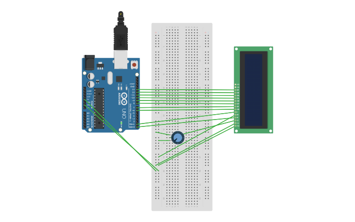 Circuit design LCD_PRAC | Tinkercad