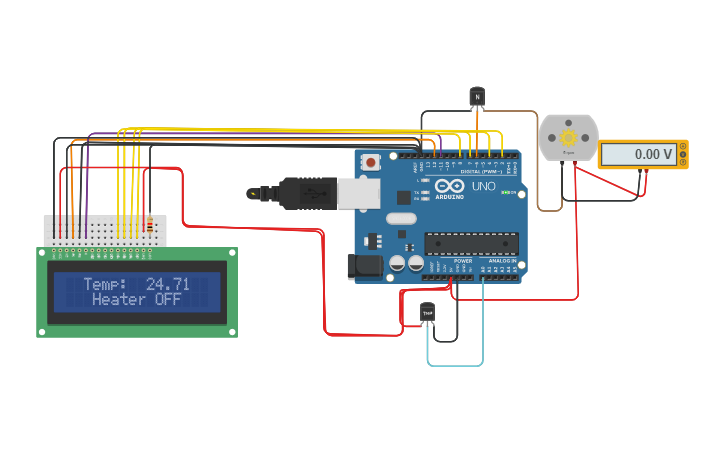Circuit design AUTOMATIC HEATER SYSTEM - Tinkercad