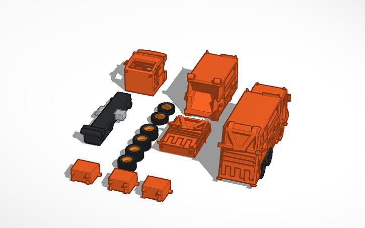 3D design N scale Modular truck dump (vehiculo-camionbasura) - Tinkercad