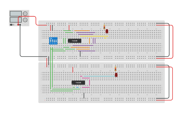 Circuit design Half Subtractor Circuit using NAND gates - Tinkercad