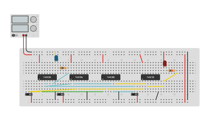 Circuit design binary full subtractor | Tinkercad