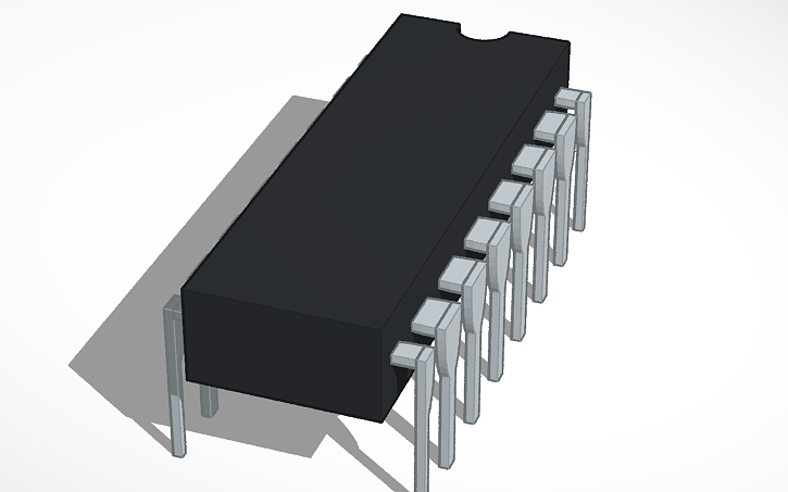 3D design 16 Pin IC | Tinkercad
