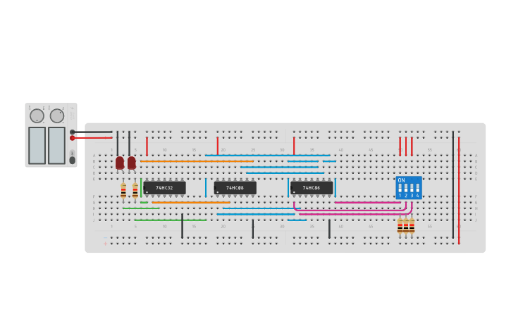 Circuit design Full Adder - Tinkercad