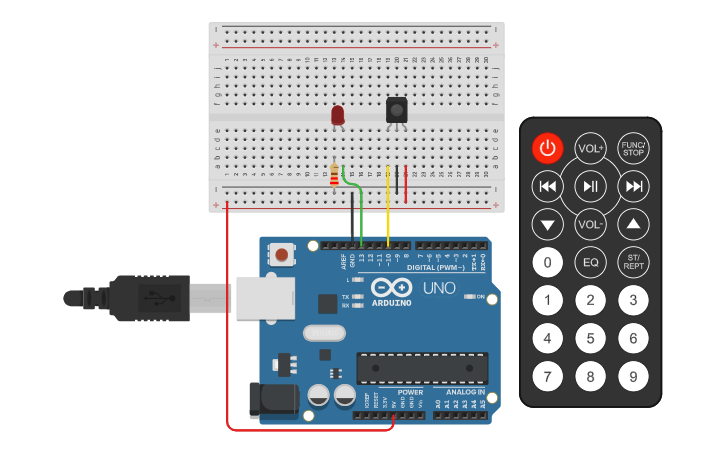 Circuit design Praktikum IR Sensor - Tinkercad