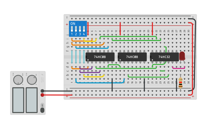 Circuit design Voting Machine 9 | Tinkercad