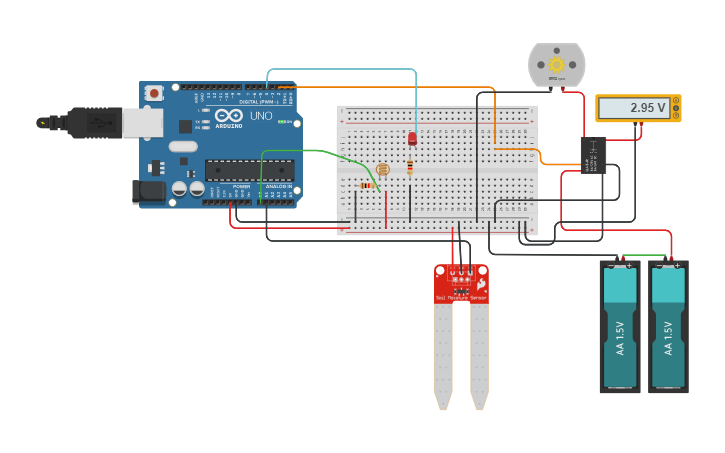 Circuit design Regador automatico - Tinkercad