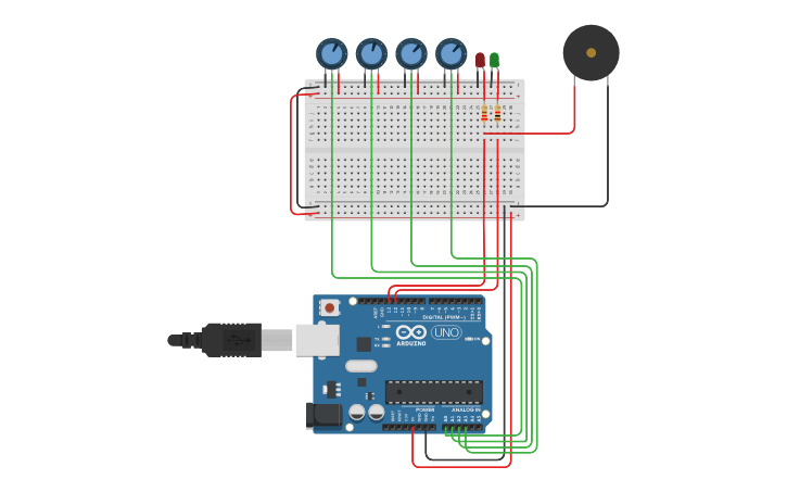 Circuit design Arduino Tire Pressure Monitoring System - Tinkercad