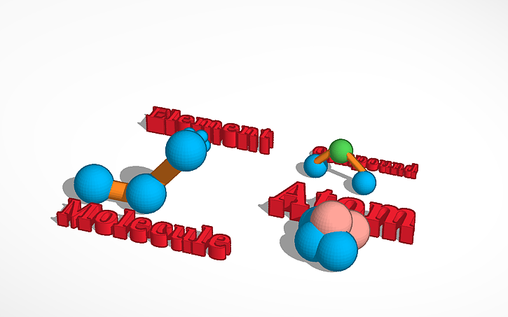 3D design Molecule Atom Element And Compound MODEL | Tinkercad
