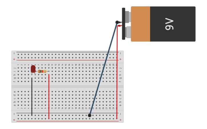 Circuit design Single LED | Tinkercad