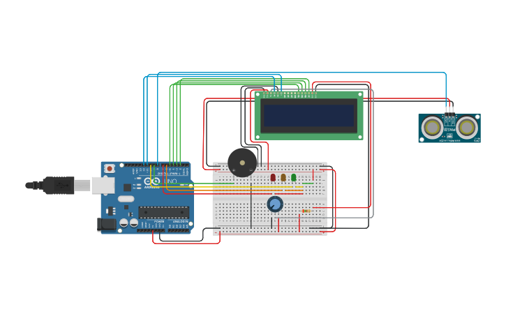 Circuit design CAMASURA_Waste Level Detection - Tinkercad