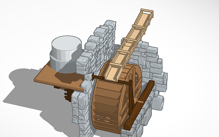 3D design Copy of Watermill - Tinkercad