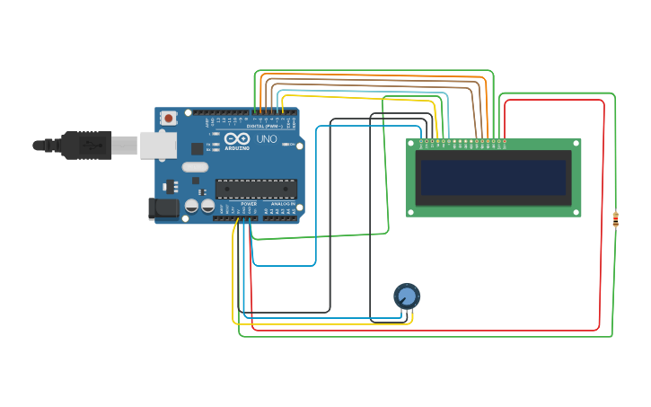 Circuit design LCD - Tinkercad