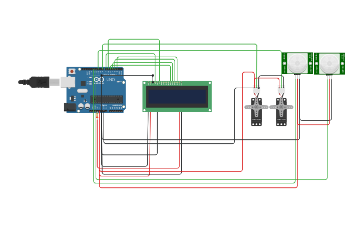 Circuit design Automatic Door Opening System - Tinkercad