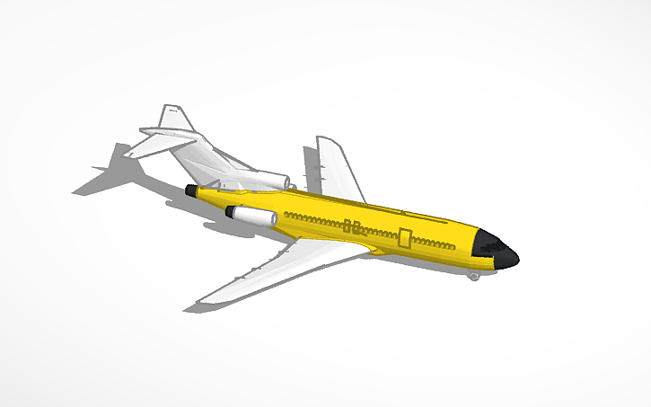 3D design Boeing 727-100 Braniff International Yellow Jellybean - Tinkercad