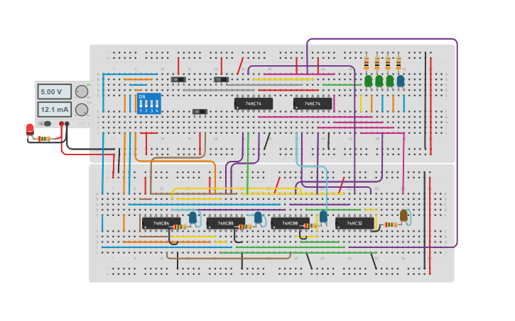 Circuit design Parallel In Serial Out Shift Register using Dual D Flip ...