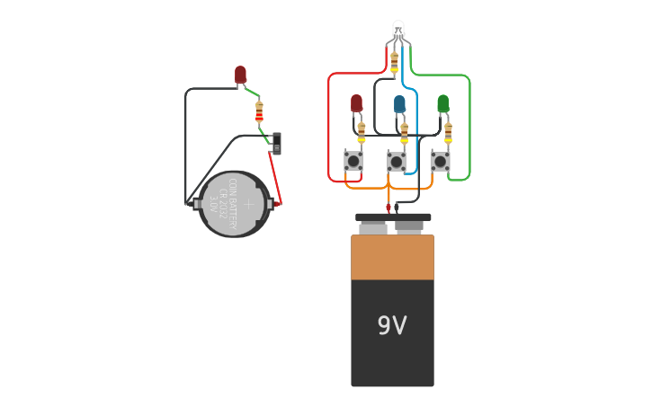 Circuit design coin cell circuit. | Tinkercad