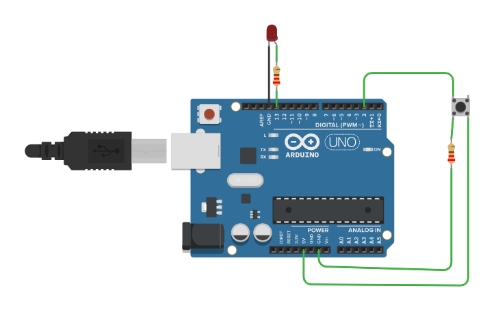 Circuit Design Arduino Led Blinking With Push Button Tinkercad