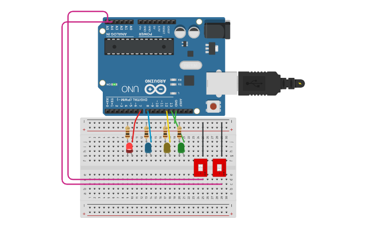 Circuit design Lab 7 circuitos - Tinkercad