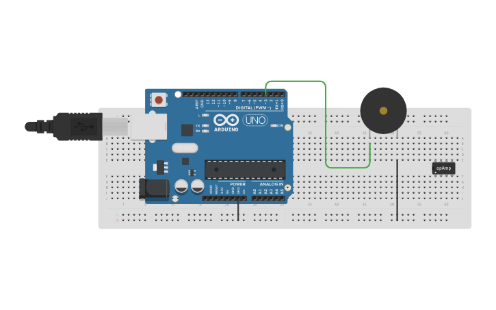 Circuit design Buzzer - Tinkercad
