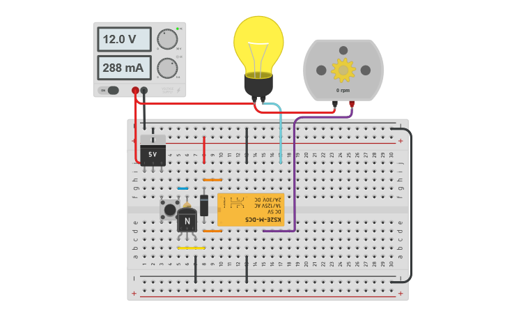 Circuit design RELE - Tinkercad