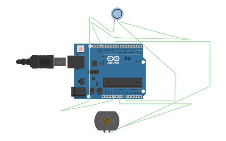 Circuit design DC MOTOR CONTROL USING POT - Tinkercad
