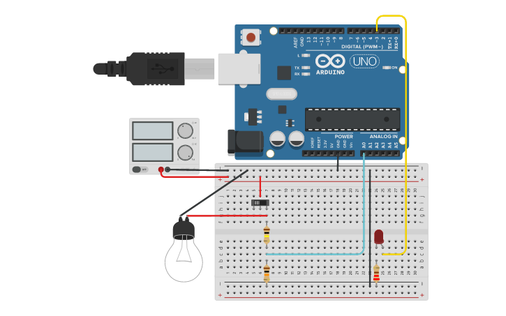 Circuit design LED Status for analog input | Tinkercad Circuit design LED Status for analog input | Tinkercad