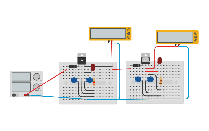 Circuit design Voltage regulator - Tinkercad