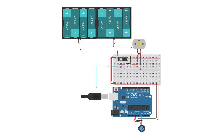 Circuit design Motor DC - Tinkercad