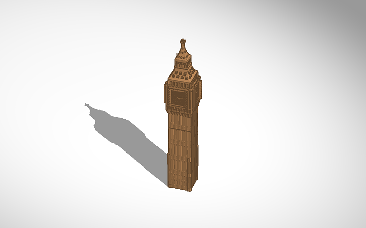 3D design Big Ben Tower - Tinkercad