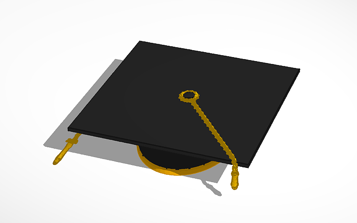 3d Design Graduation Hat And Tassel Tinkercad