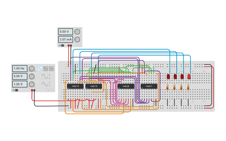 Circuit design Fibonacci - Tinkercad