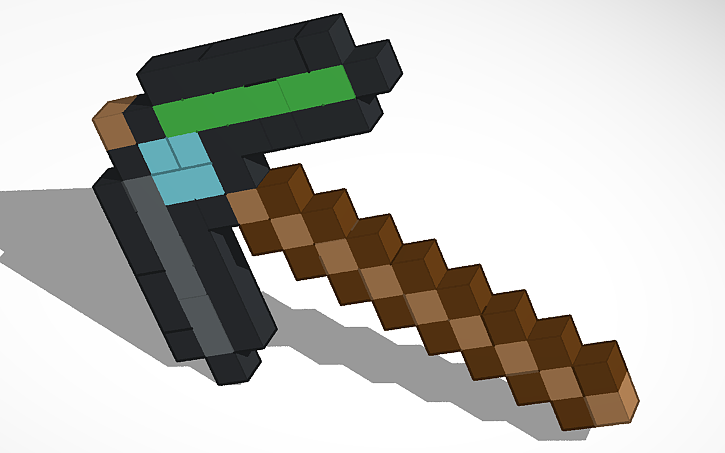 3D design dimond-Emerald-Netherite pikaxe - Tinkercad