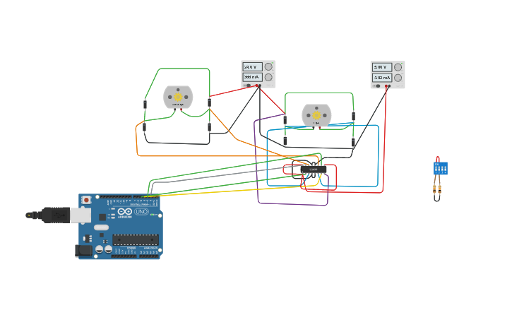 Circuit design Copy of Arduino 2 motores L239D Control | Tinkercad