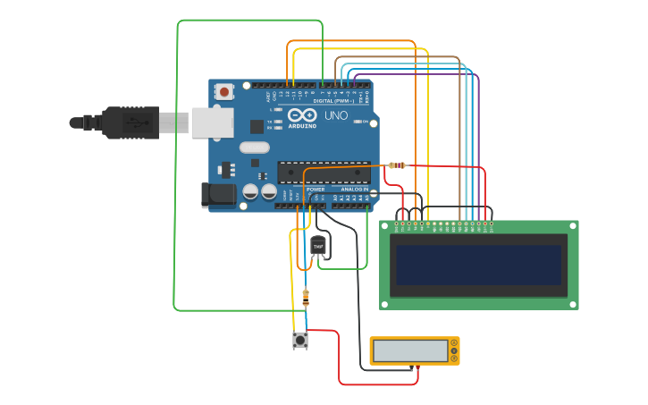 Circuit design pulsante | Tinkercad