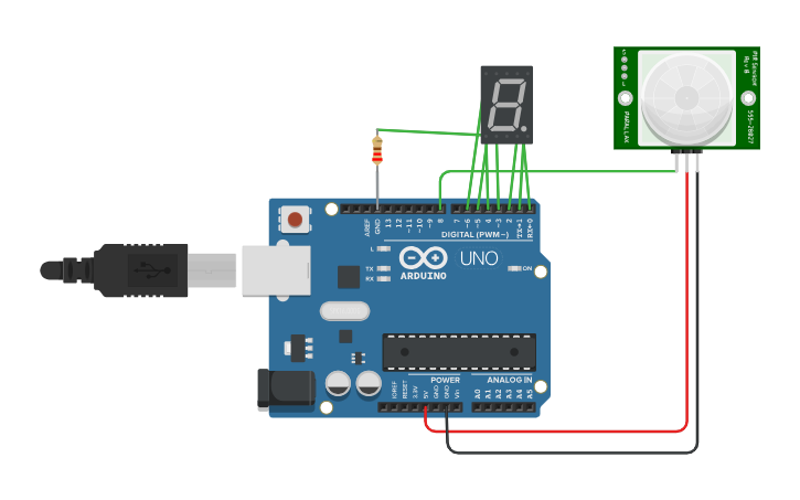 Circuit design PUERTO CON REGISTROS ARDUINO - Tinkercad Circuit design PUERTO CON REGISTROS ARDUINO - Tinkercad