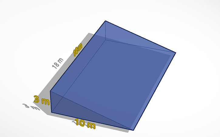 3D design Right Triangular Prism [(10×3)÷2]×18 - Tinkercad