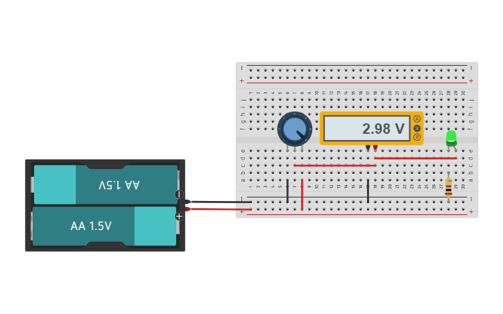 Circuit Design Breadboard Potentiometer Multimeter Tinkercad