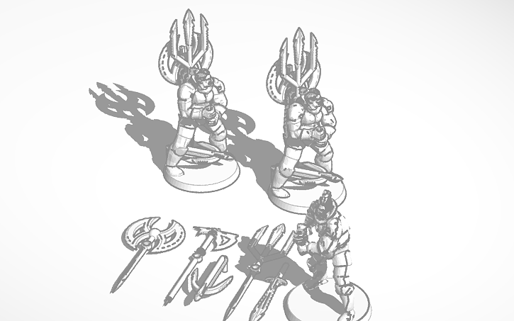 3D design DnD Half-Orc + weapons - Tinkercad