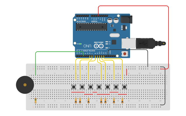 Circuit design piano | Tinkercad